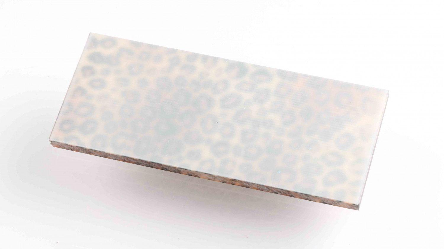 Plaque inclusion tissus leopard dimension 120x60x6 mm