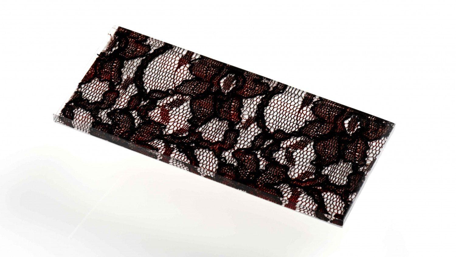 Real lace fabric inclusions - PMMA resin - made in France Colour BROWN ...