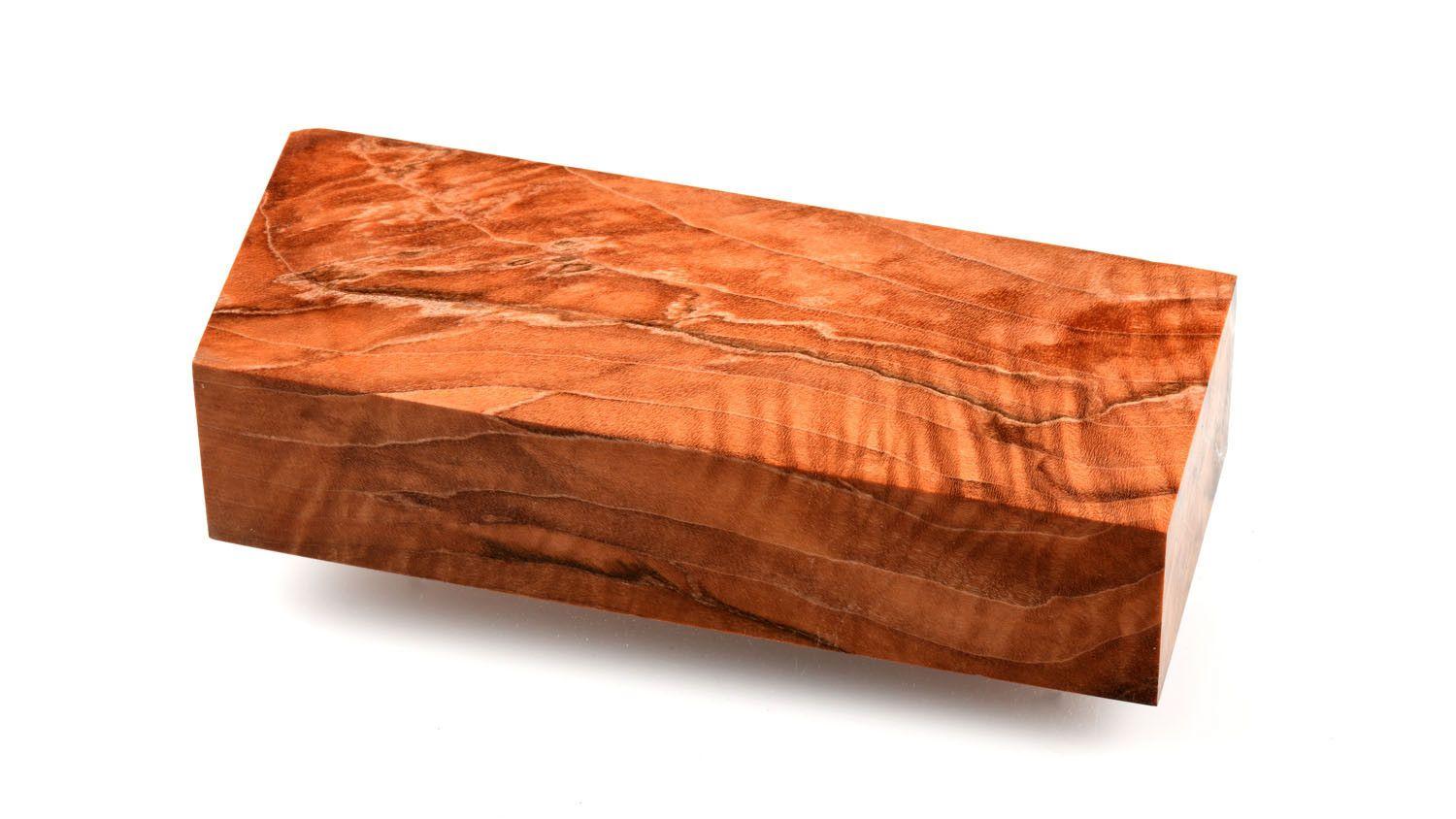 Bloque de arce rizado estabilizado por Raffir - Naranja