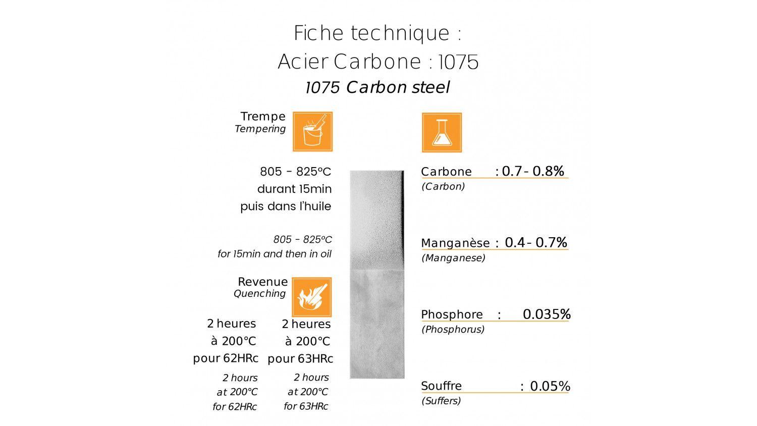 Acier Carbone 1075 / XC75 dimension 600x30x4 mm