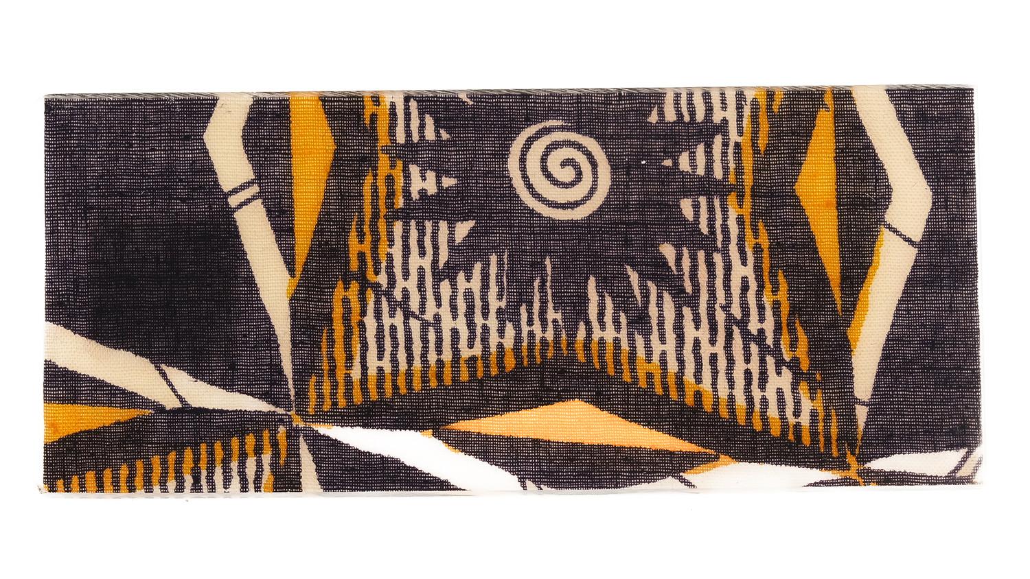 Plaque d'inclusions In Resin African loincloth / champagne background