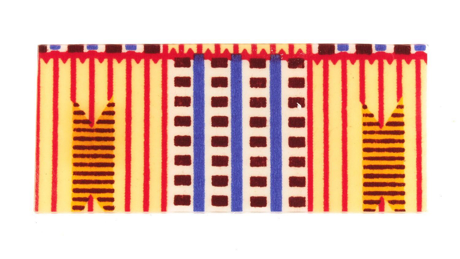 African Fabric Inclusion Plate / Champagne Background