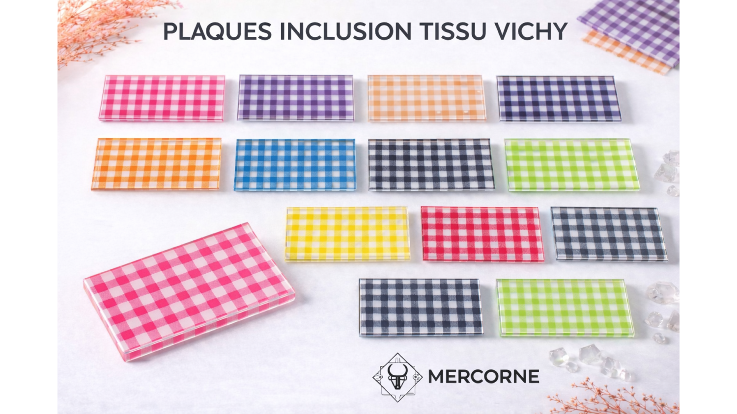 Placa de inclusión, tela de cuadros vichy, fondo blanco Color COLOR ...